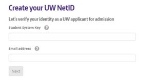 UW NetID – Office of Admissions