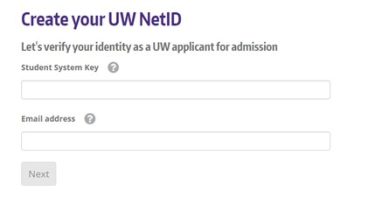 UW NetID – Office of Admissions